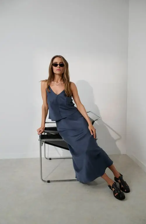 Lunya Washable Silk Bias Maxi Skirt