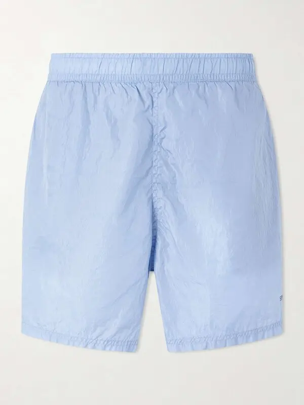 Stone Island Logo-print Shell Swim Shorts - Blue