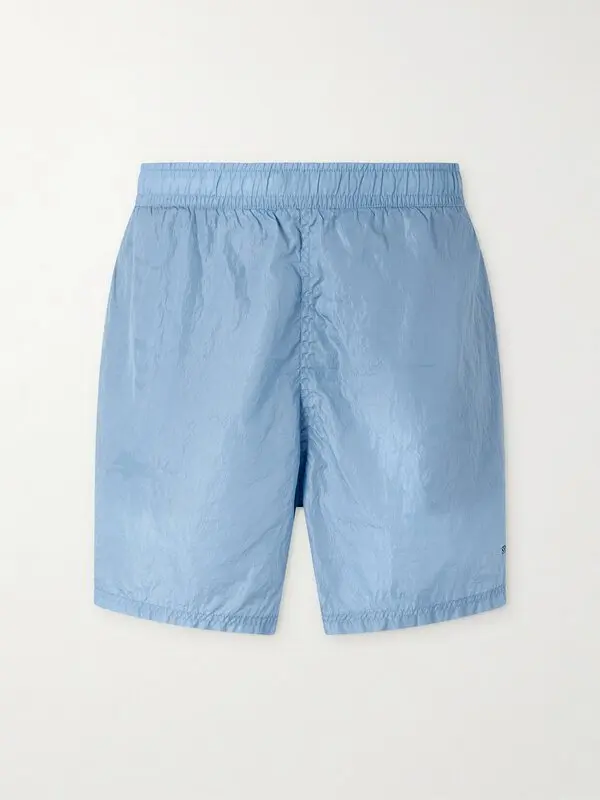Stone Island Logo-print Shell Swim Shorts - Blue