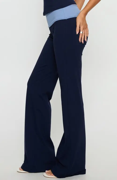 Princess Polly Kobee Contrast Waist Flare Jersey Pants