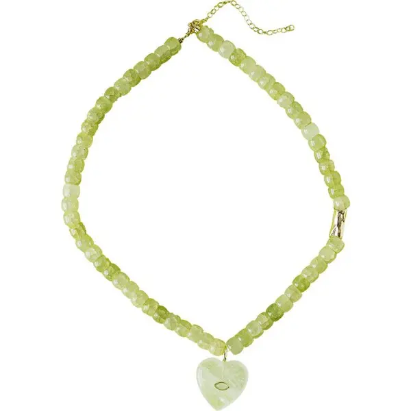 MACRAE & CO. Beaded Heart Pendant Necklace - Green