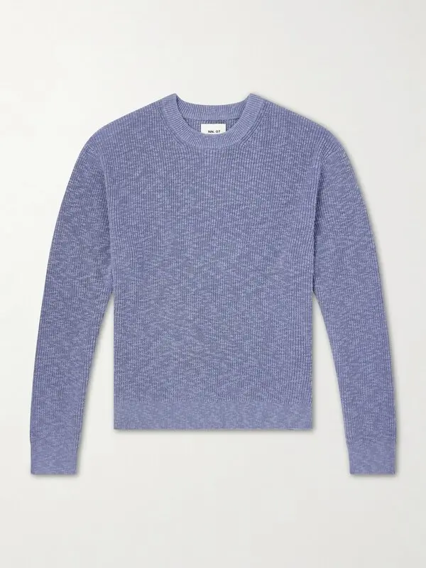 Nn07 Russell Crew 60028 Cotton Sweater - Blue