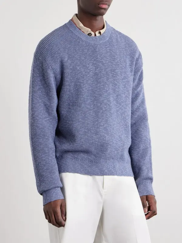 Nn07 Russell Crew 60028 Cotton Sweater - Blue