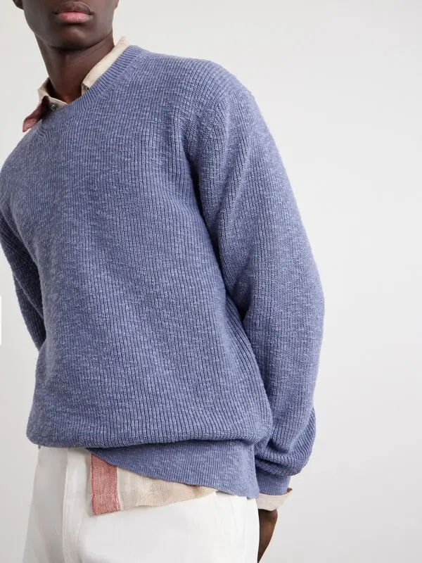 Nn07 Russell Crew 60028 Cotton Sweater - Blue