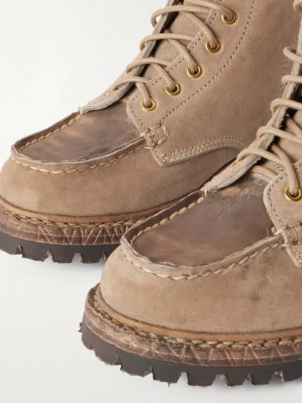 Visvim Hi-folk Scout Moc Suede Boots - Neutrals