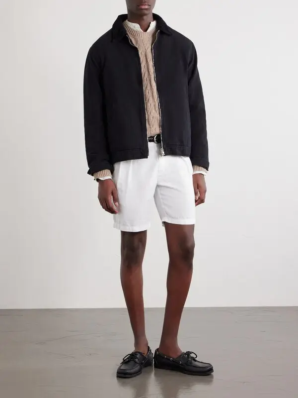 Mr P. Organic Cotton Coach Jacket With Corduroy Trim - Black