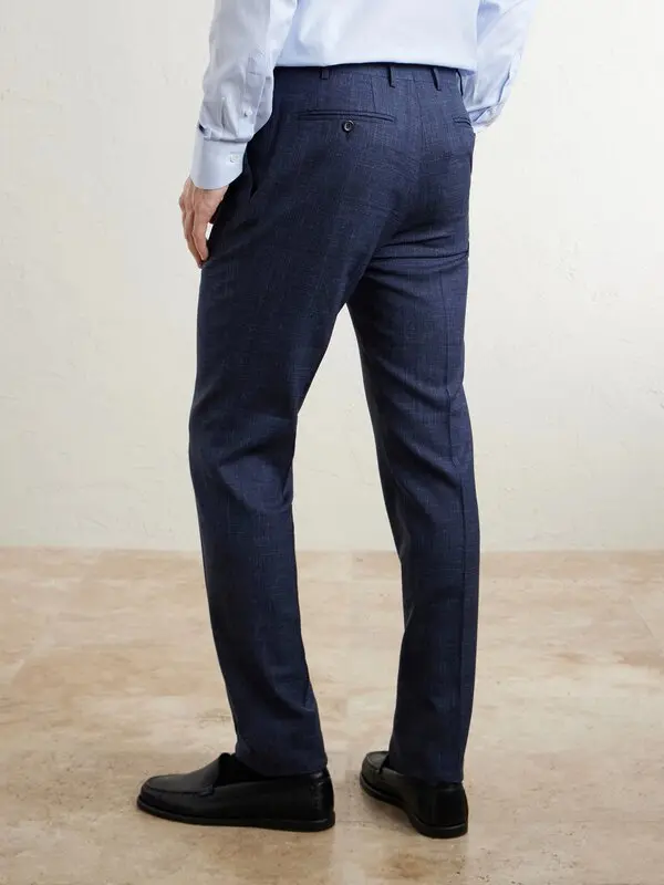 Canali Travel Straight-leg Wool, Silk And Linen-blend Suit Trousers - Blue
