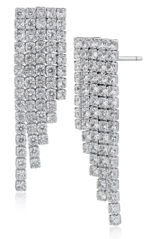 CZ BY KENNETH JAY LANE Cubic Zirconia Drop Earrings - Rhodium Plated