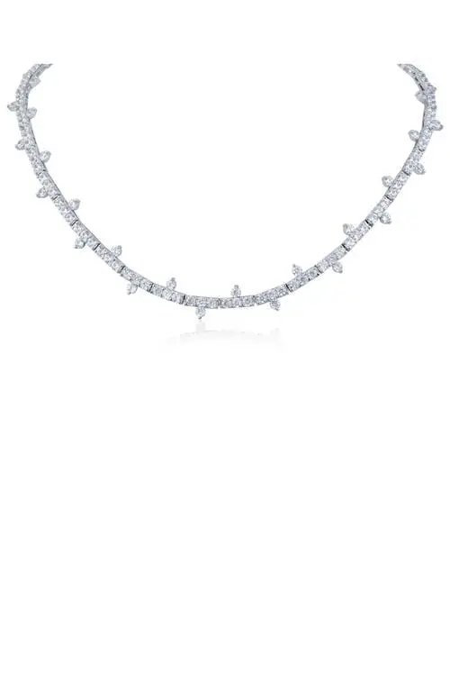 CZ BY KENNETH JAY LANE Cubic Zirconia Tennis Necklace - Rhodium Plated