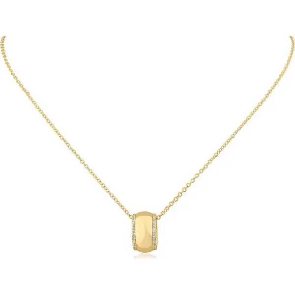 CZ BY KENNETH JAY LANE Pavé Cubic Zirconia Eternity Ring Pendant Necklace - Gold Plated
