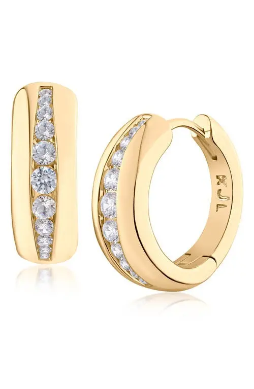 CZ BY KENNETH JAY LANE Pavé Cubic Zirconia Hoop Earrings - Gold Plated