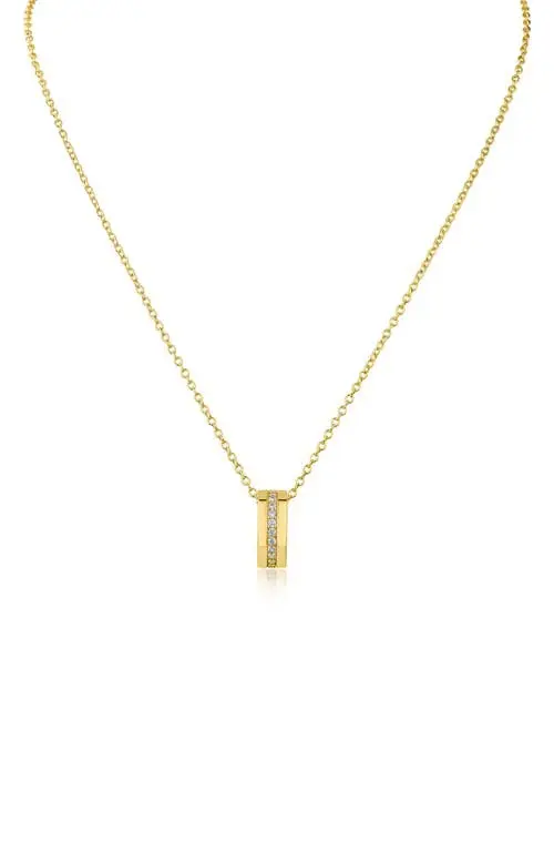 CZ BY KENNETH JAY LANE Pavé Cubic Zirconia Ring Pendant Necklace - Gold Plated
