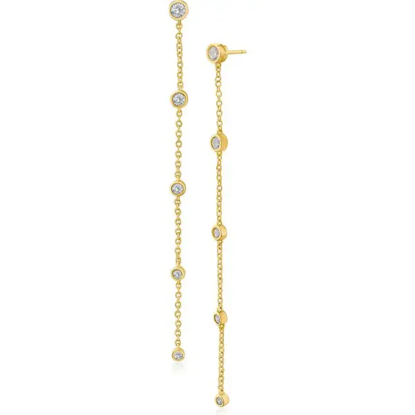 CZ BY KENNETH JAY LANE Cubic Zirconia Station Drop Earrings - Gold Plated