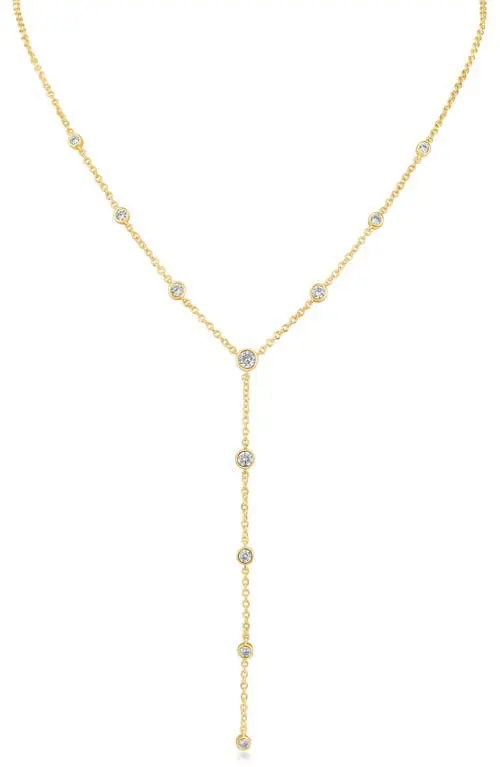 CZ BY KENNETH JAY LANE Round Cubic Zirconia Station Y-necklace - Gold Plated