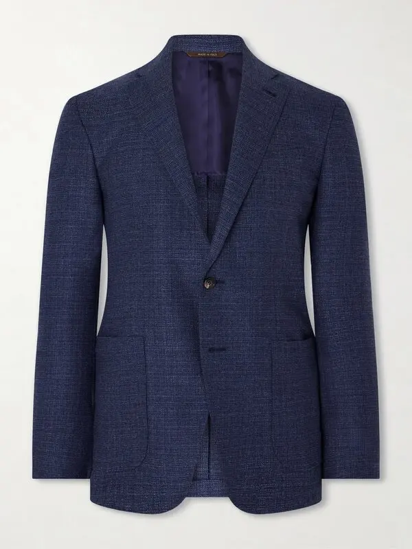 Canali Kei Wool Suit Jacket - Blue