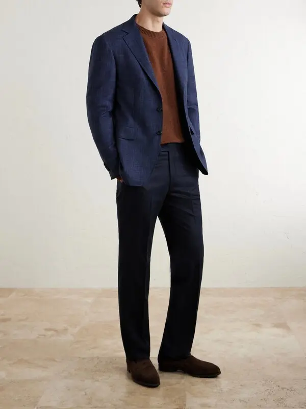 Canali Kei Wool Suit Jacket - Blue