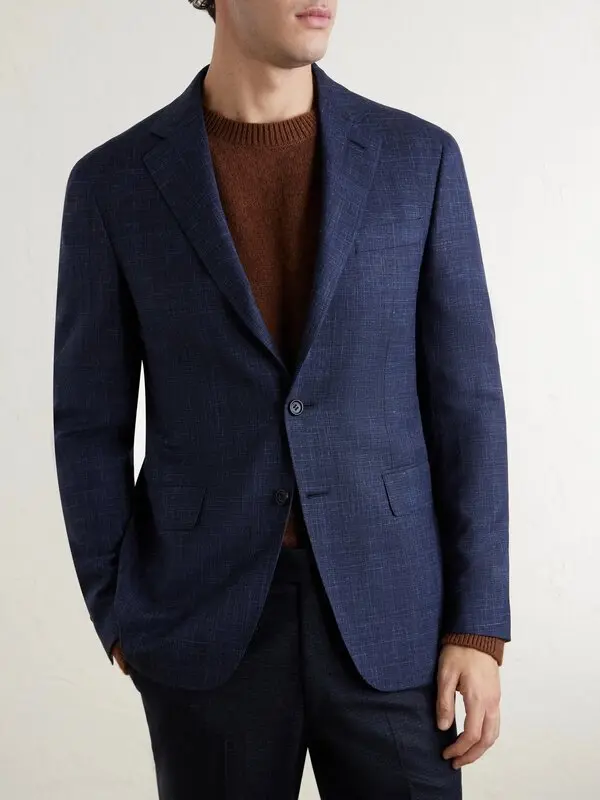 Canali Kei Wool Suit Jacket - Blue