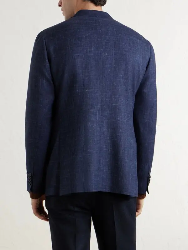 Canali Kei Wool Suit Jacket - Blue