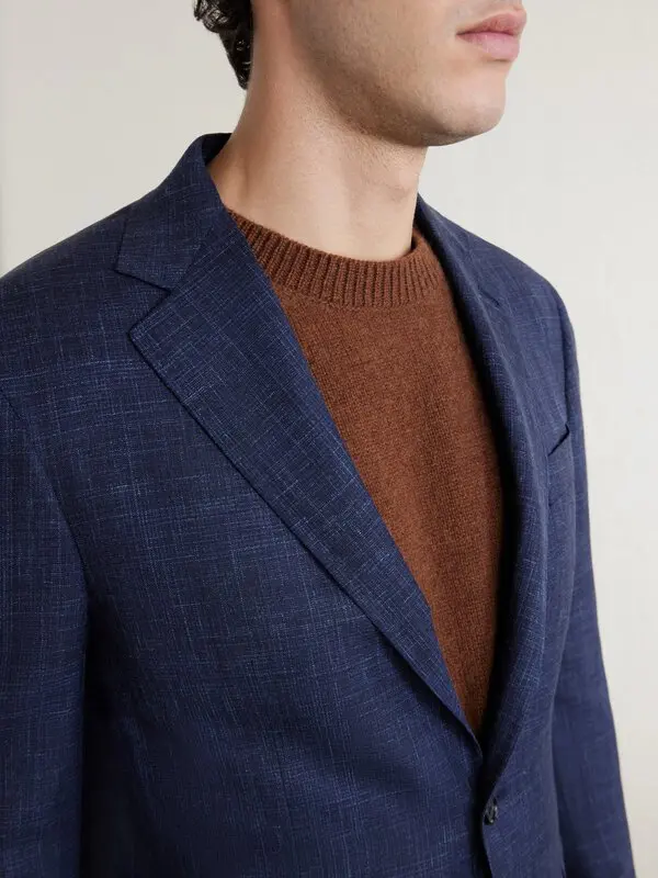 Canali Kei Wool Suit Jacket - Blue