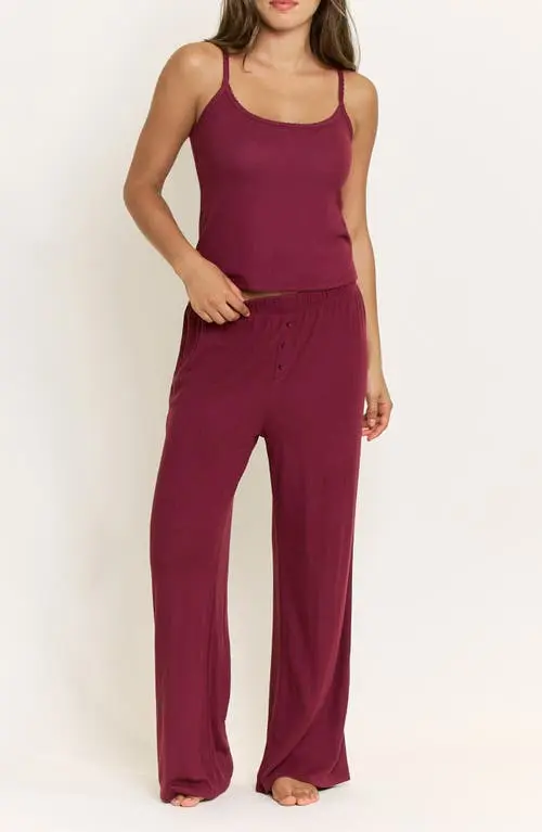 Honeydew Intimates Blissful Pointelle Pajamas - Red Wine