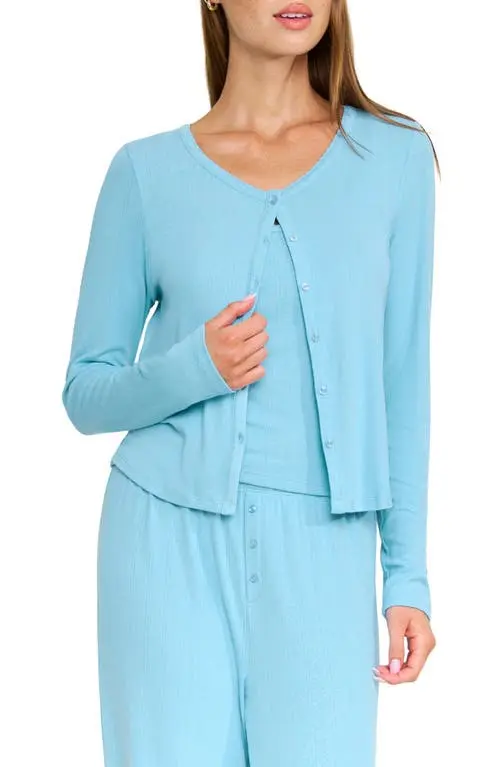 Honeydew Intimates Blissful Pointelle Cardigan - Ocean