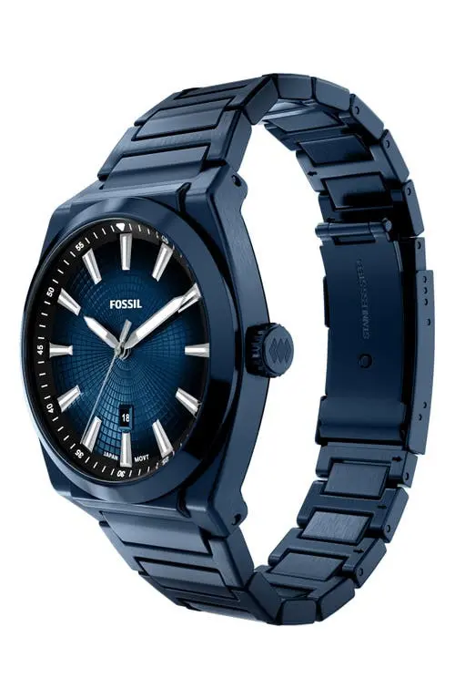 Fossil Everett Stainless Steel Bracelet Watch - Navy