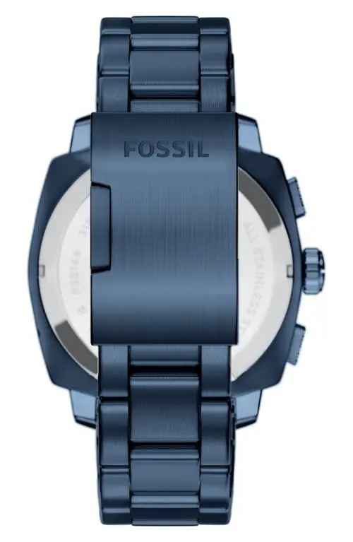 Fossil Machine Chronograph Stainless Steel Bracelet Watch - Navy