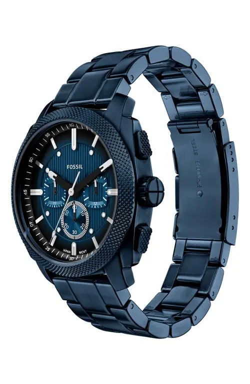 Fossil Machine Chronograph Stainless Steel Bracelet Watch - Navy