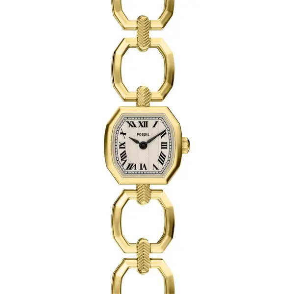 Fossil Harlow Octagonal Link Chain Bracelet Watch - Gold