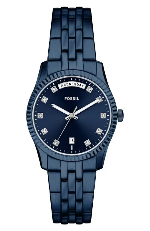 Fossil Scarlette Crystal Marker Navy Bracelet Watch - Blue