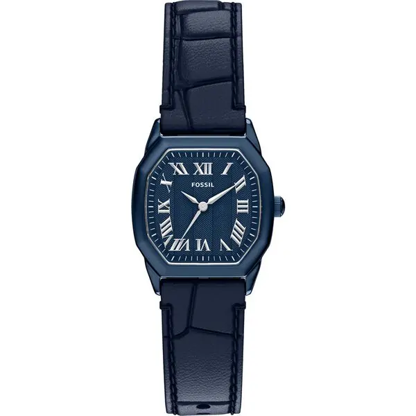 Fossil Harlow Octagonal Case Strap Watch - Navy