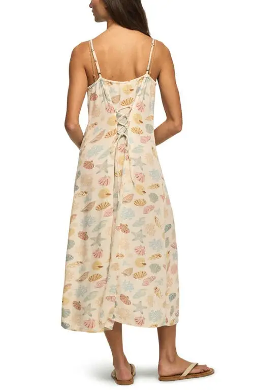 Lucky Brand Simone Floral Print Slipdress With Lace Trim - Shell Conversation Print