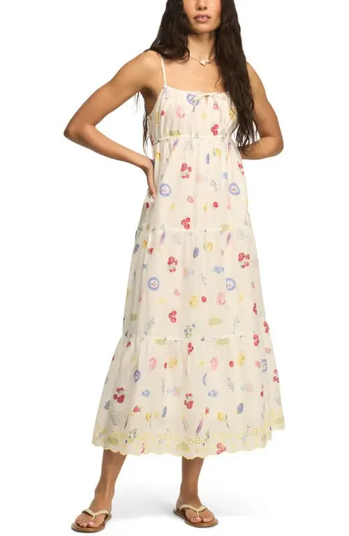 Lucky Brand Floral Print Tiered Maxi Dress - Multi Conversational Print