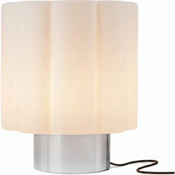 BRIGHTECH Addison 9" Matte Glass Integrated Led Table Lamp With Sliding Dimmer - Chrome