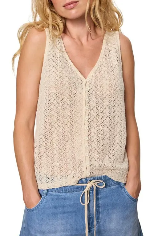Sanctuary No Rush Front Button Sweater Vest - Collagen White