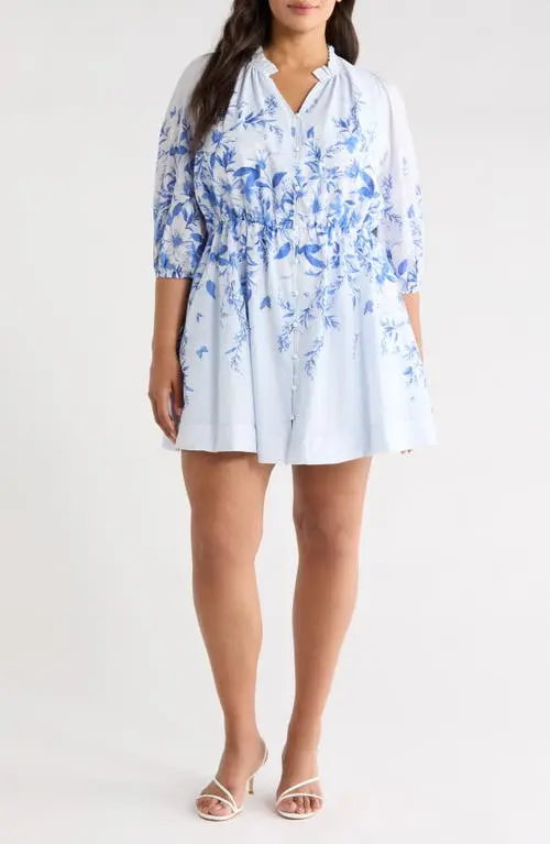 SUGARLIPS Floral Print V-neck Mini Dress