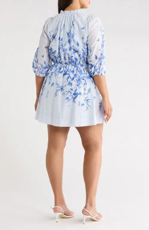 SUGARLIPS Floral Print V-neck Mini Dress