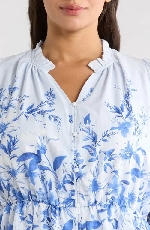 SUGARLIPS Floral Print V-neck Mini Dress