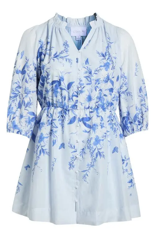 SUGARLIPS Floral Print V-neck Mini Dress