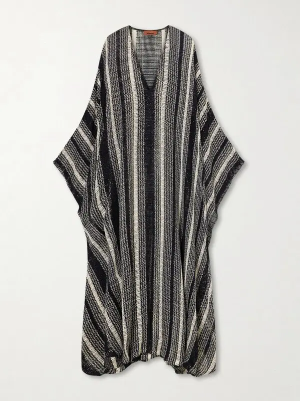 Missoni Sequin-embellished Striped Metallic Cover-up - Black