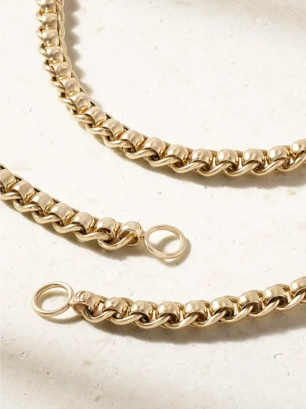 MARLA AARON Rolling Curb 14-karat Chain Necklace
