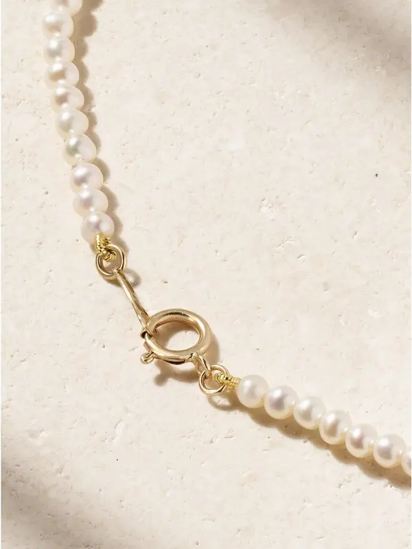 Mizuki 14-karat Gold, Pearl And Diamond Necklace