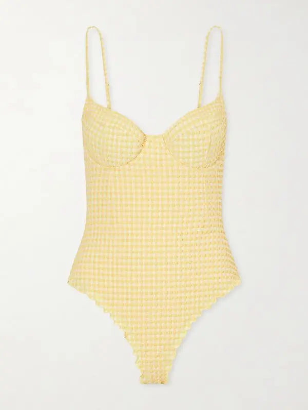 Simkhai Suni Checked Swimsuit - Yellow