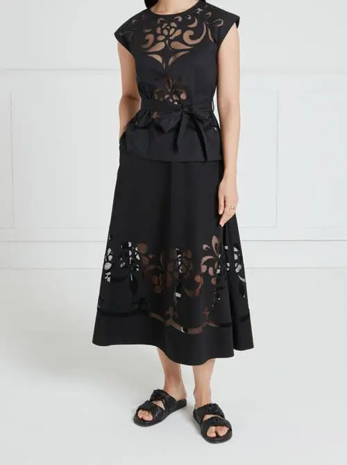 TEMPERLEY LONDON Sleeveless Broderie Anglaise Top With Optional Belt
