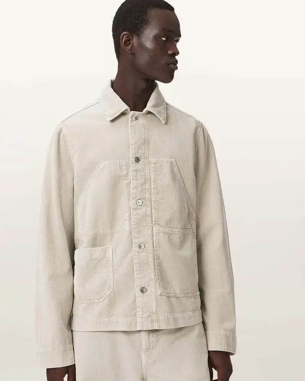 ALLSAINTS Mukesh Relaxed Fit Corduroy Shacket - Brown
