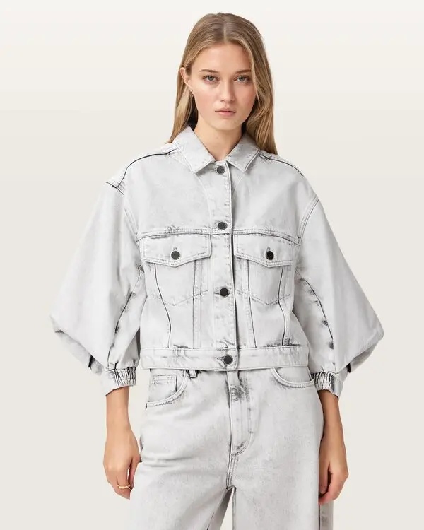 ALLSAINTS Luca Cropped Denim Jacket