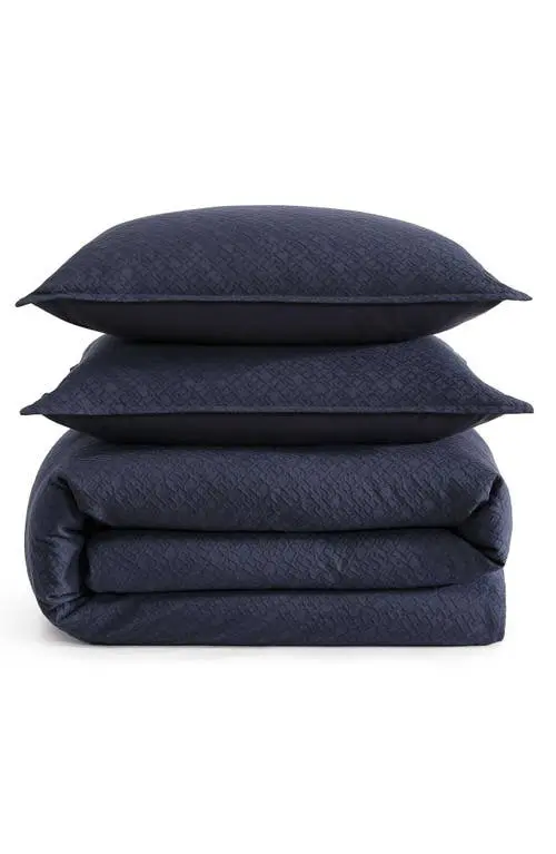 Tommy Hilfiger Monogram Matelassé Comforter & Pillow Shams Set - Navy