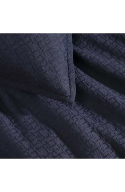 Tommy Hilfiger Monogram Matelassé Comforter & Pillow Shams Set - Navy