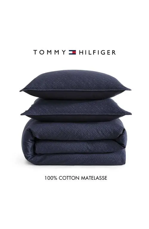 Tommy Hilfiger Monogram Matelassé Comforter & Pillow Shams Set - Navy