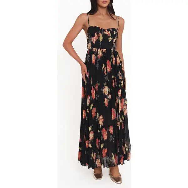 PETAL & PUP Achanti Floral Pleated Maxi Dress